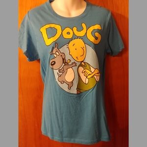 Disney | Tops | Nickelodeon Doug Cartoon Graphic Tee Blue Shirt From ...